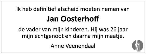 Jan Oosterhoff 10-05-2011 overlijdensbericht en condoleances ...