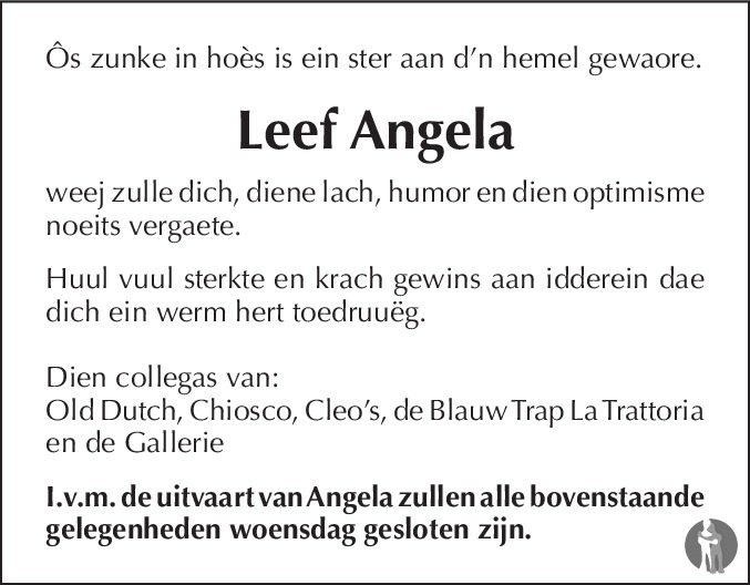 Angela Driessen - Mattioni 16-11-2016 overlijdensbericht en ...