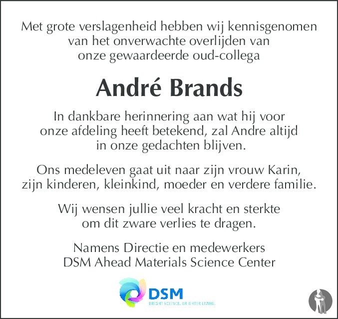 André Brands 15-01-2017 overlijdensbericht en condoleances - Mensenlinq.nl