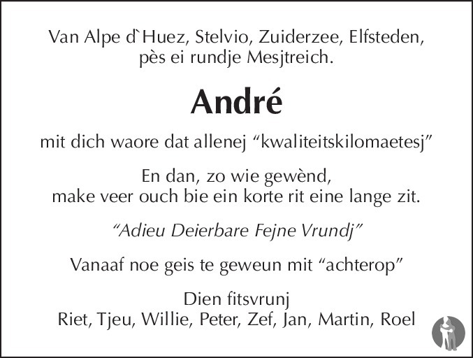 André Brands 15-01-2017 overlijdensbericht en condoleances - Mensenlinq.nl