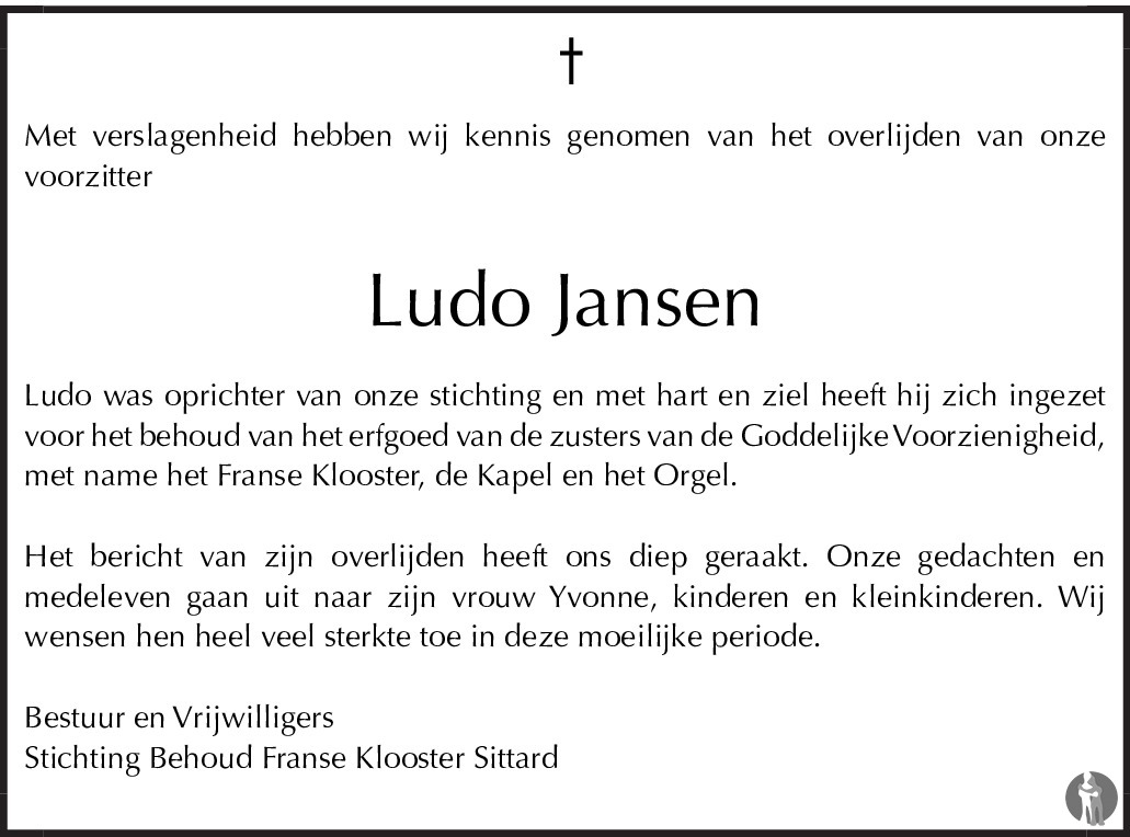 Ludo F.J. Jansen 14-12-2019 overlijdensbericht en condoleances ...