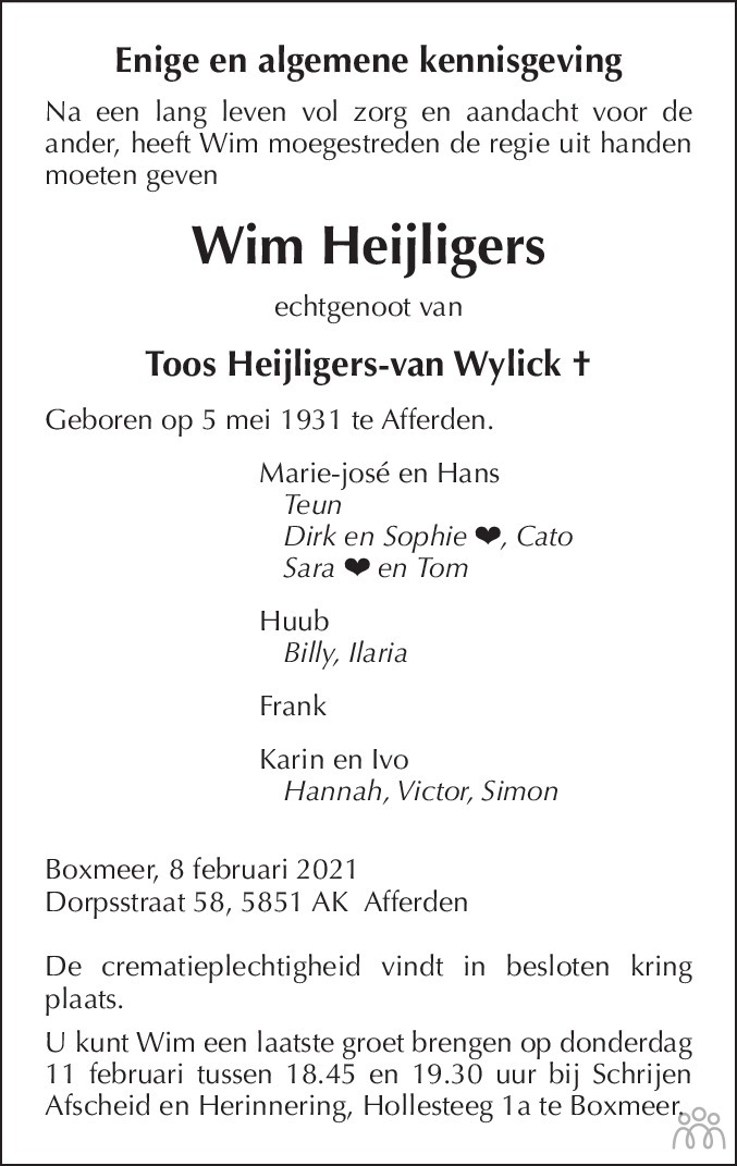 Overlijdensberichten Afferden Limburg | overledene