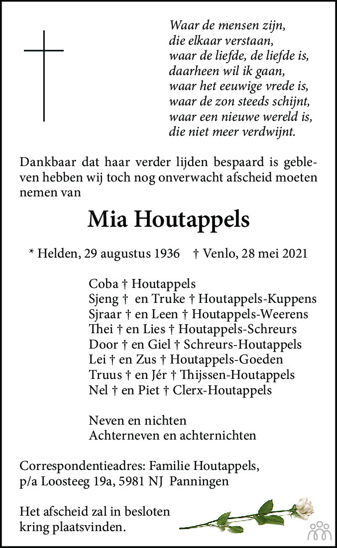 Overlijdensberichten Helden Panningen | overledene