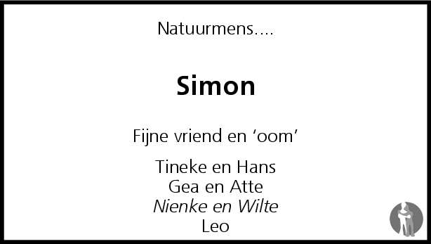 Simon Otter 16-05-2007 overlijdensbericht en condoleances - Mensenlinq.nl