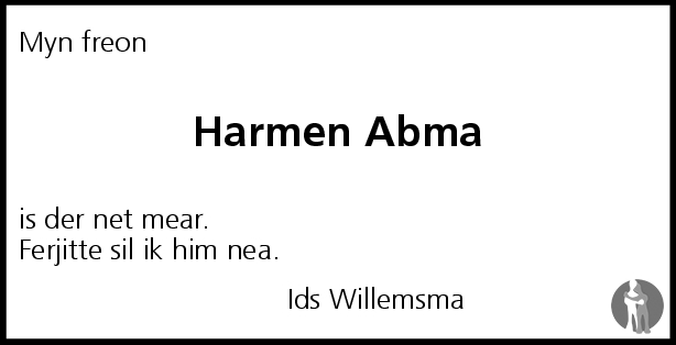Harmen Abma 30-11-2007 overlijdensbericht en condoleances - Mensenlinq.nl