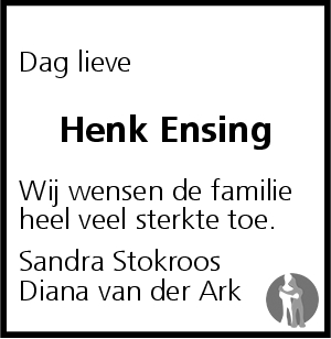 Henderik Gerrit Jan (Henk) Ensing 24-01-2008 overlijdensbericht en ...