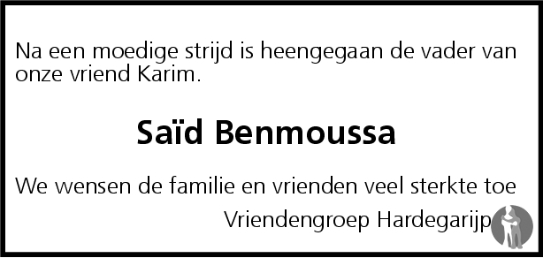 Es-Saïd Benmoussa 16-02-2008 overlijdensbericht en condoleances ...