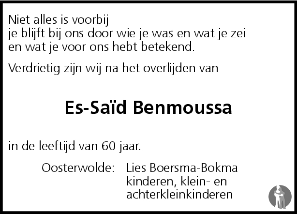 Es-Saïd Benmoussa 16-02-2008 overlijdensbericht en condoleances ...