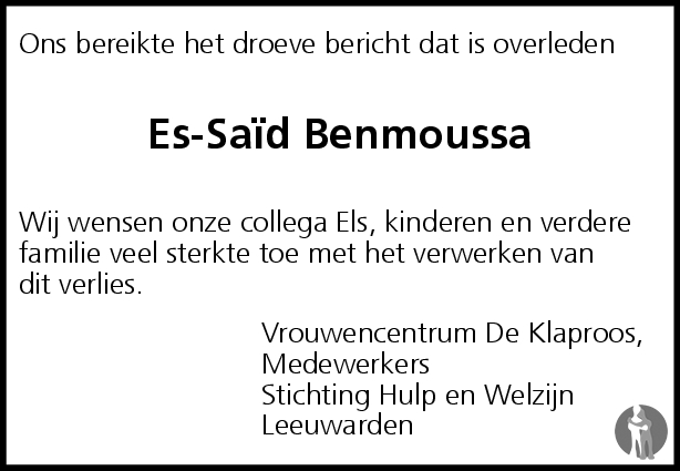 Es-Saïd Benmoussa 16-02-2008 overlijdensbericht en condoleances ...