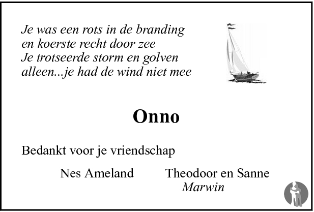 Onno de Boer 01-05-2009 overlijdensbericht en condoleances - Mensenlinq.nl