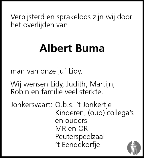 Albert Buma 20-08-2009 overlijdensbericht en condoleances - Mensenlinq.nl