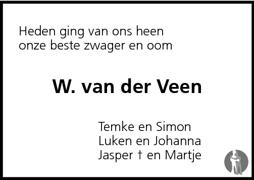 Koert Willem (Wim) van der Veen 05-04-2010 overlijdensbericht en ...