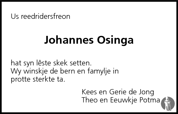 Johannes Osinga 02-10-2010 overlijdensbericht en condoleances ...