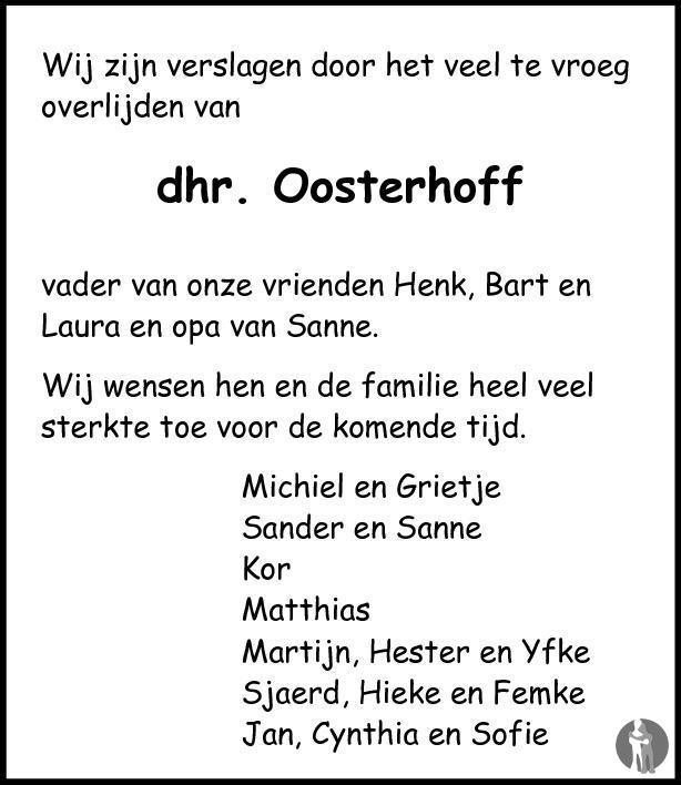 Jan Oosterhoff 10-05-2011 overlijdensbericht en condoleances ...