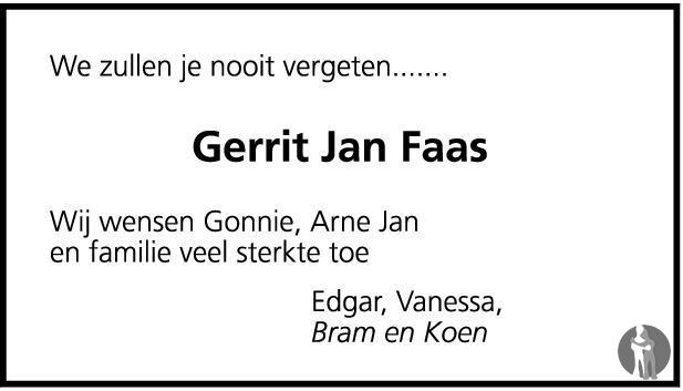 Gerrit Jan Faas 19-12-2011 overlijdensbericht en condoleances ...