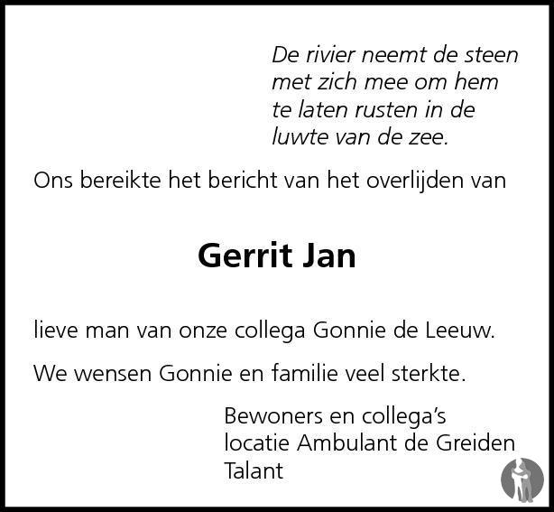 Gerrit Jan Faas 19-12-2011 overlijdensbericht en condoleances ...