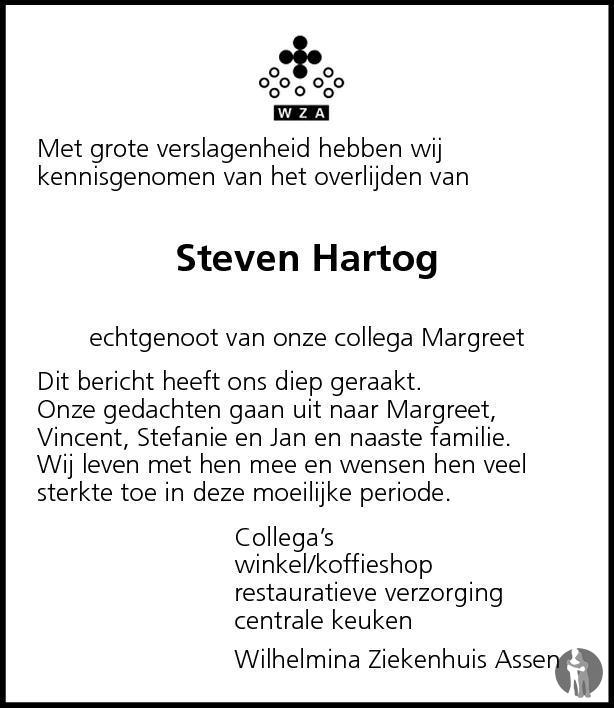 Steven Hartog 04-07-2012 overlijdensbericht en condoleances - Mensenlinq.nl