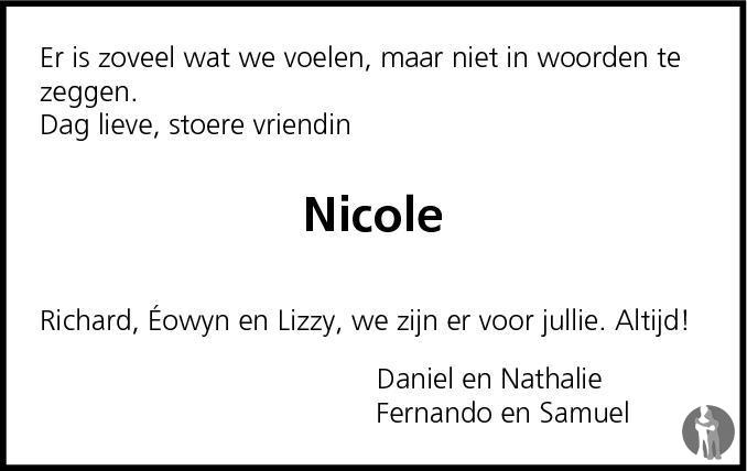 Nicole van der Kooi - Dijkstra 03-10-2013 overlijdensbericht en ...