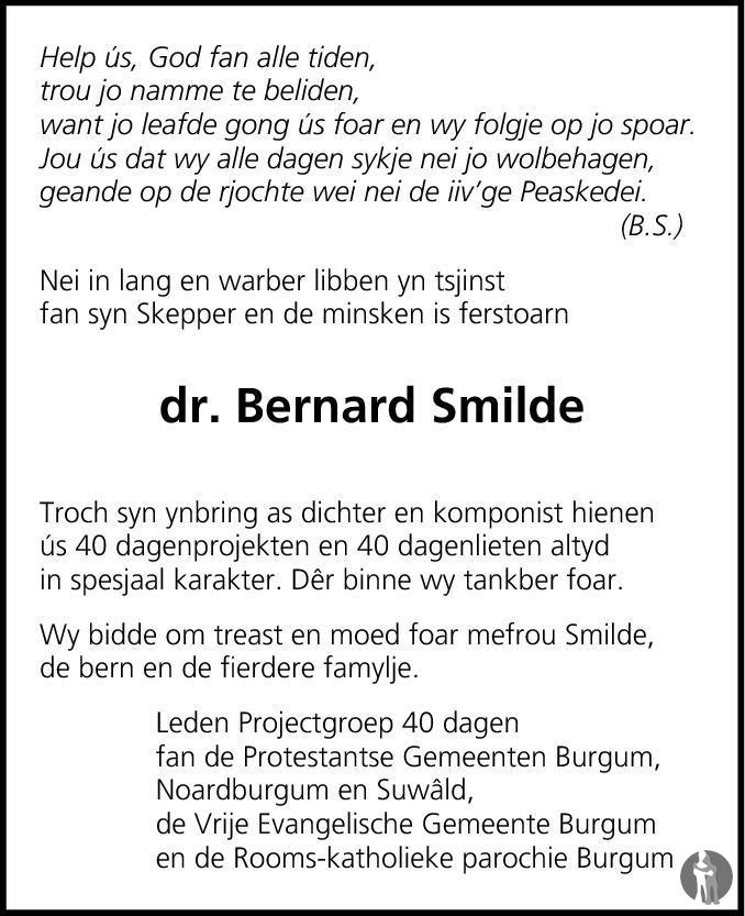 Bernard Smilde 30-08-2014 overlijdensbericht en condoleances ...