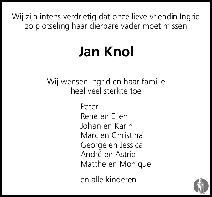 Jan Knol 10-05-2016 overlijdensbericht en condoleances - Mensenlinq.nl