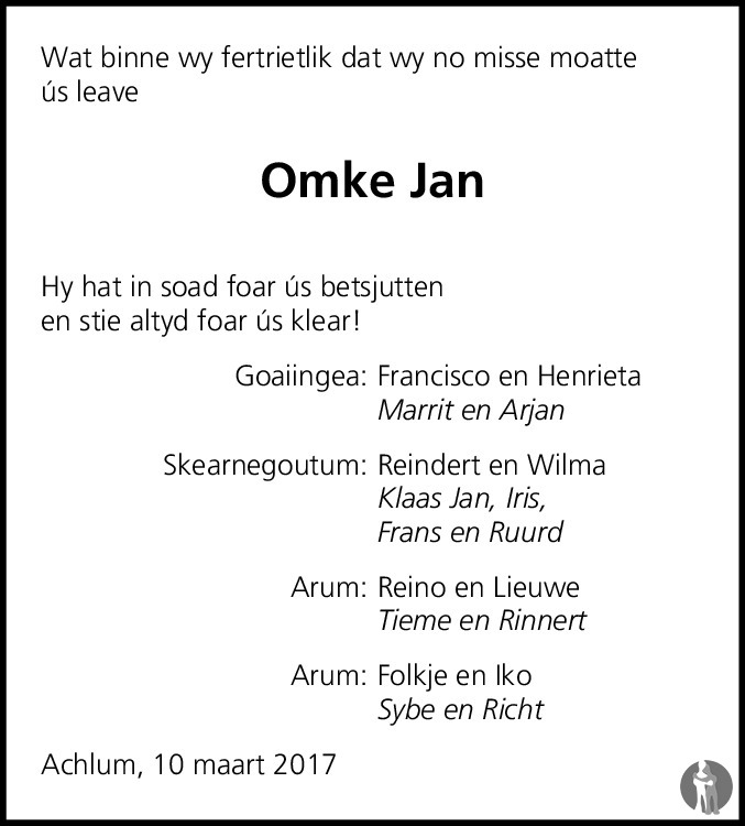 Jan Koopman 10-03-2017 overlijdensbericht en condoleances - Mensenlinq.nl