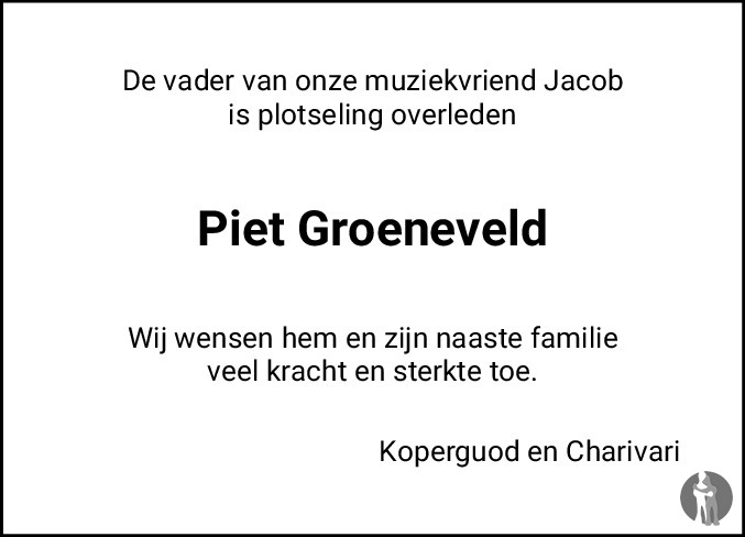 Piet Groeneveld 31-03-2019 overlijdensbericht en condoleances ...