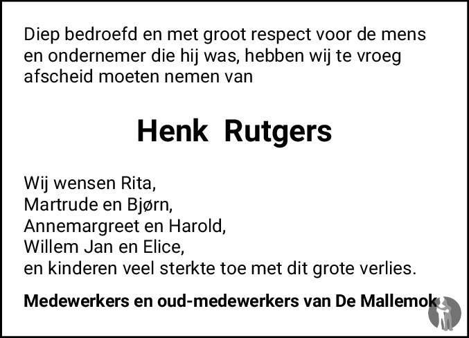 Henk Rutgers 15-06-2019 overlijdensbericht en condoleances - Mensenlinq.nl
