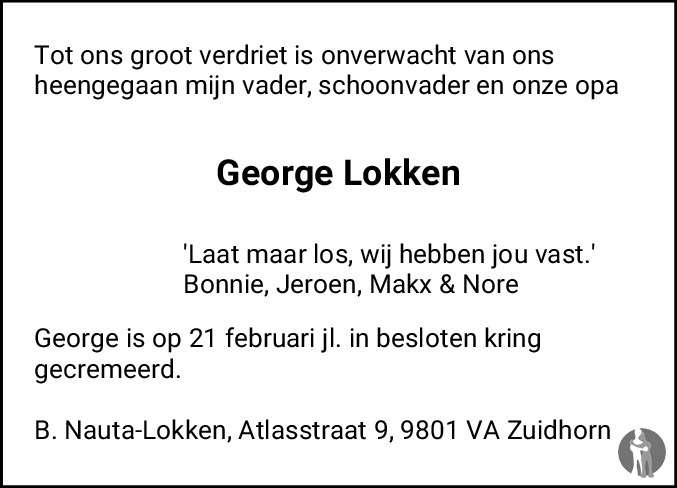 George Lokken 17-02-2020 overlijdensbericht en condoleances - Mensenlinq.nl