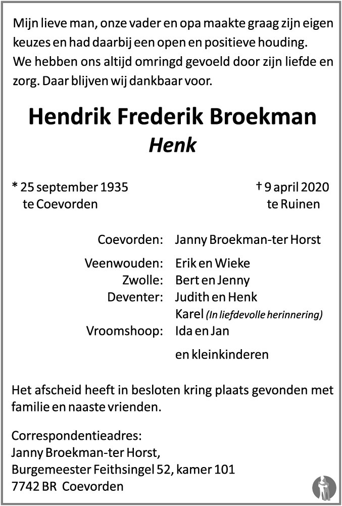 Huis Aan Huis Coevorden Overlijdensberichten | overledene