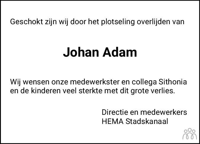 Johannes Pieter (Johan) Adam 18-10-2020 overlijdensbericht en ...