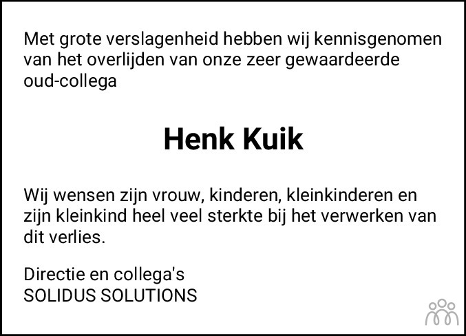 Henk Kuik 13-11-2020 overlijdensbericht en condoleances - Mensenlinq.nl