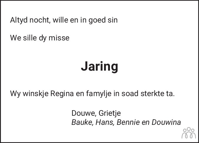 Jaring Rijpma 18-11-2020 overlijdensbericht en condoleances - Mensenlinq.nl