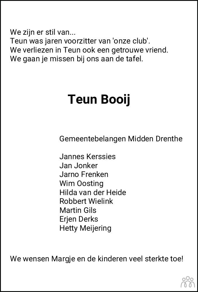 Teun Booij 23-07-2021 overlijdensbericht en condoleances - Mensenlinq.nl