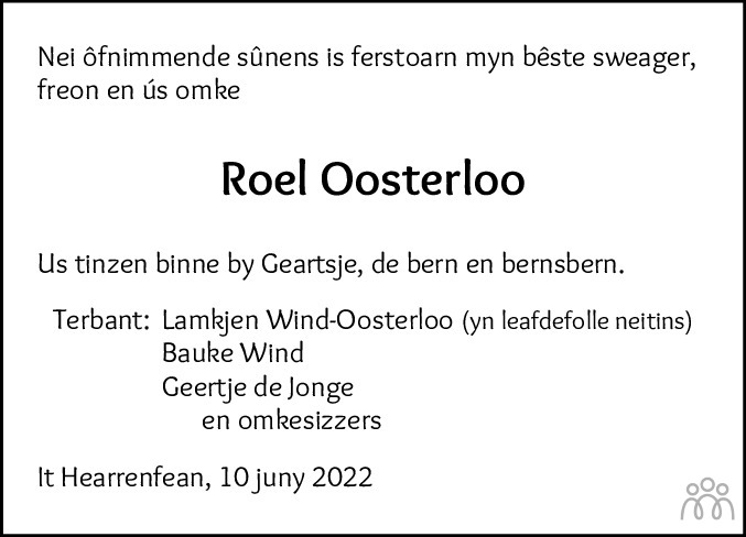 Roelof (Roel) Oosterloo 10-06-2022 overlijdensbericht en condoleances ...