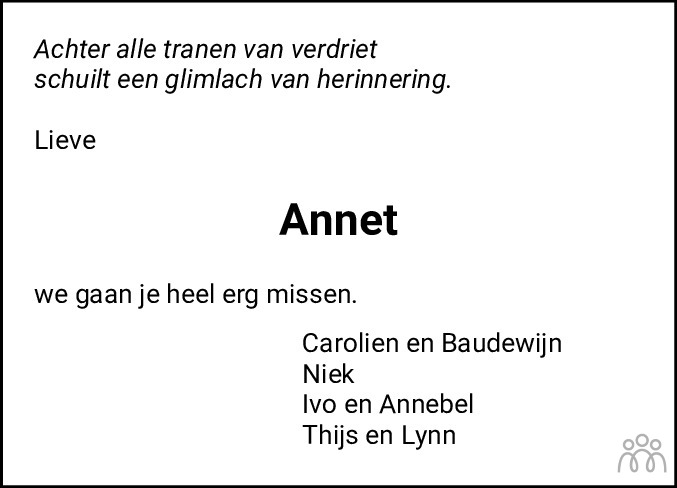 Annet Venema-Wagenmakers 24-09-2022 overlijdensbericht en condoleances ...