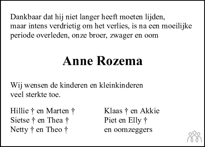 Anne Rozema 23-06-2023 overlijdensbericht en condoleances - Mensenlinq.nl