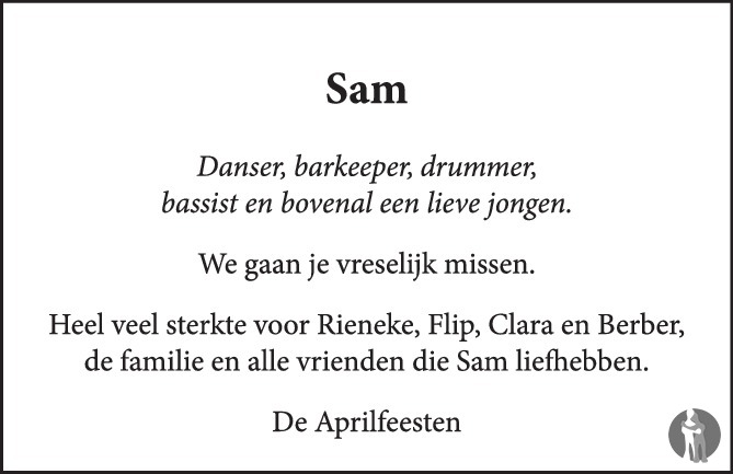 Sam Jansen 26-10-2018 overlijdensbericht en condoleances - Mensenlinq.nl
