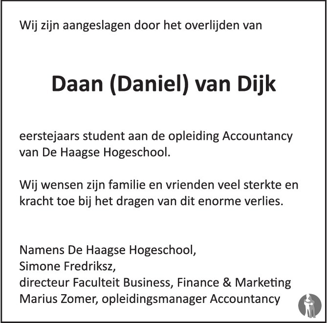 Daan (Daniel) van Dijk 29-07-2019 overlijdensbericht en condoleances ...