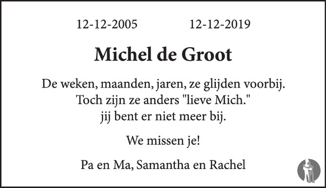 Michel de Groot 12-12-2005 overlijdensbericht en condoleances ...