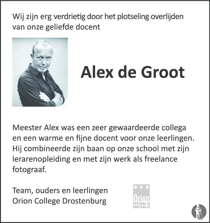 Alex de Groot 08-05-2020 overlijdensbericht en condoleances - Mensenlinq.nl