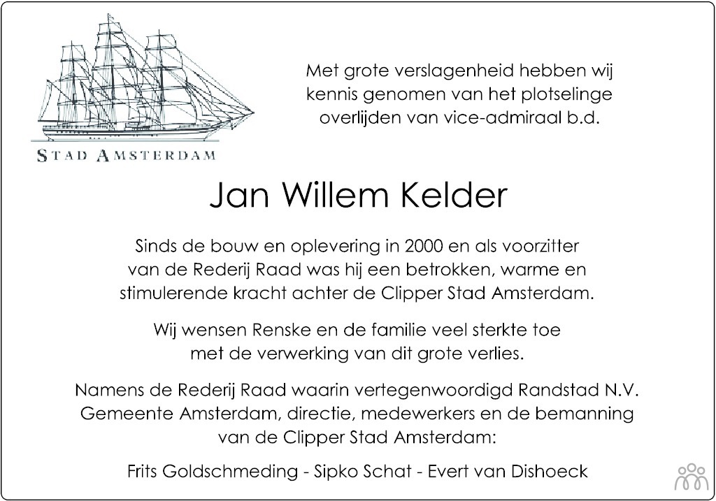 Jan Willem Kelder 05-03-2021 overlijdensbericht en condoleances ...