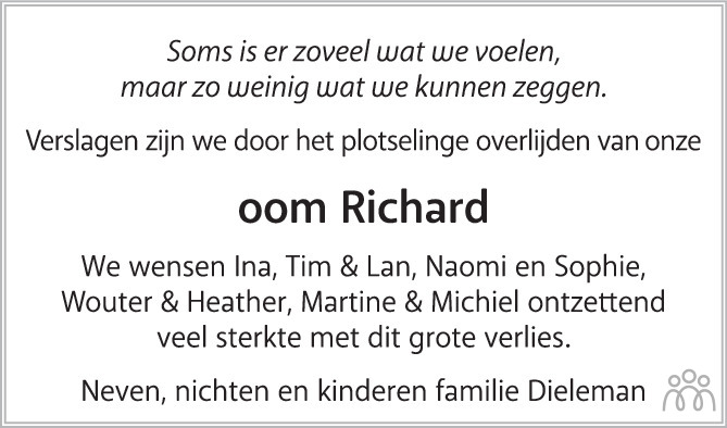 Richard van Acker 30-05-2022 overlijdensbericht en condoleances ...