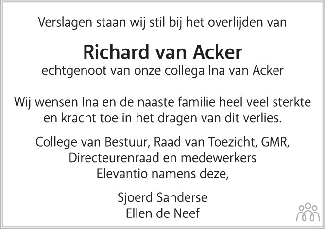 Richard van Acker 30-05-2022 overlijdensbericht en condoleances ...