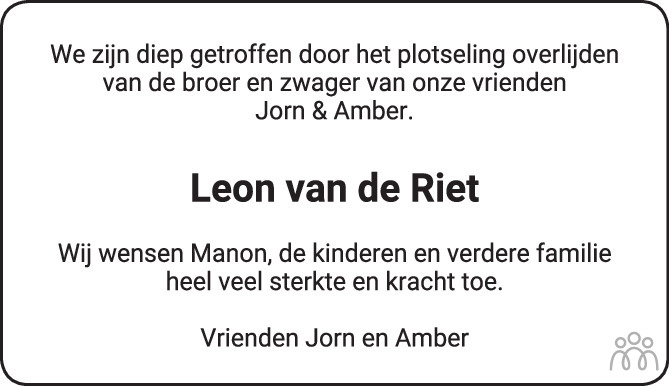 Leon van de Riet 02-10-2022 overlijdensbericht en condoleances ...