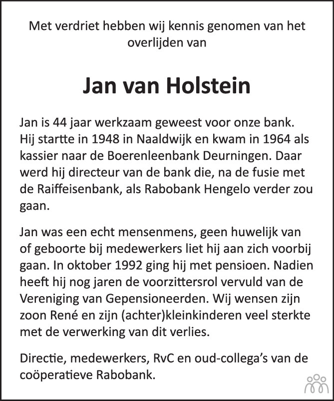 Jan (Johannes Arnoldus Cornelis) van Holstein 19-05-2023 ...