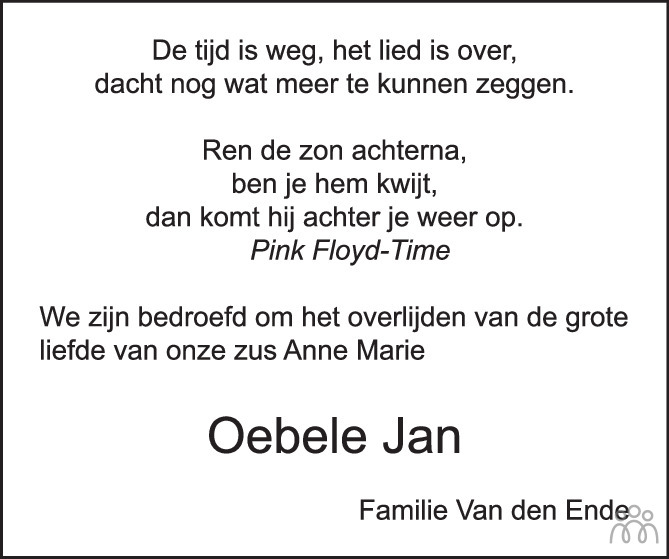 Oebele Jan de Smit 08-06-2023 overlijdensbericht en condoleances ...