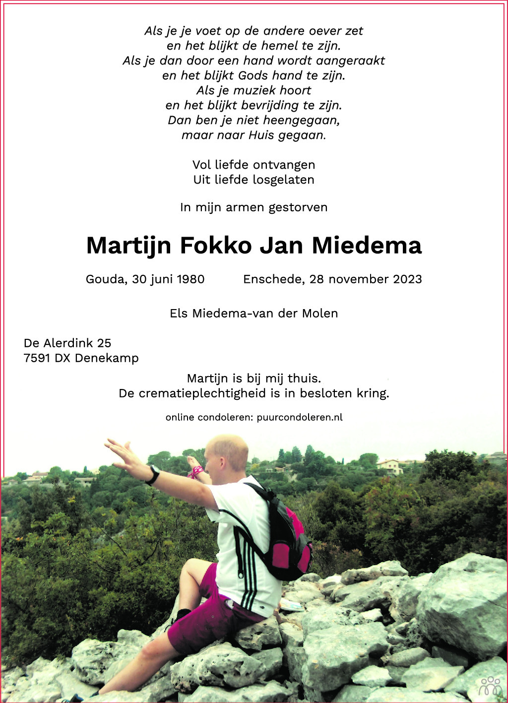 Martijn Fokko Jan Miedema 28-11-2023 overlijdensbericht en condoleances ...