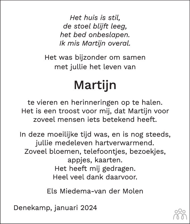 Martijn Fokko Jan Miedema 28-11-2023 overlijdensbericht en condoleances ...