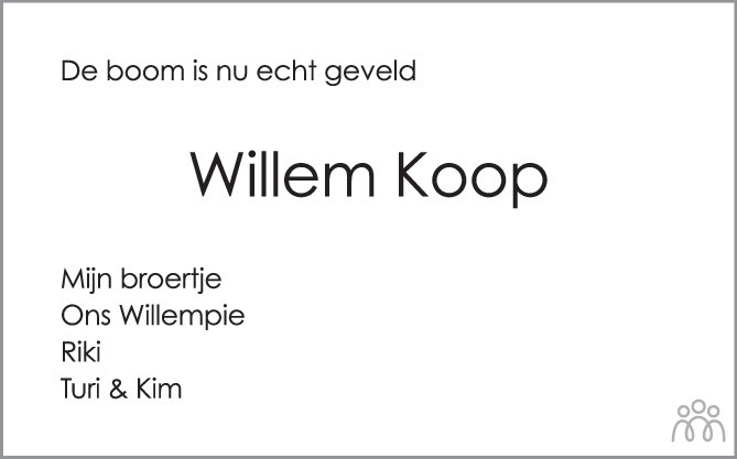 Willem Koops 16-03-2024 overlijdensbericht en condoleances - Mensenlinq.nl
