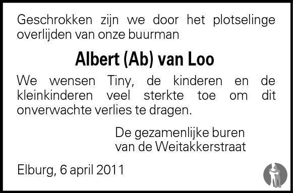 Albert van Loo 06-04-2011 overlijdensbericht en condoleances ...